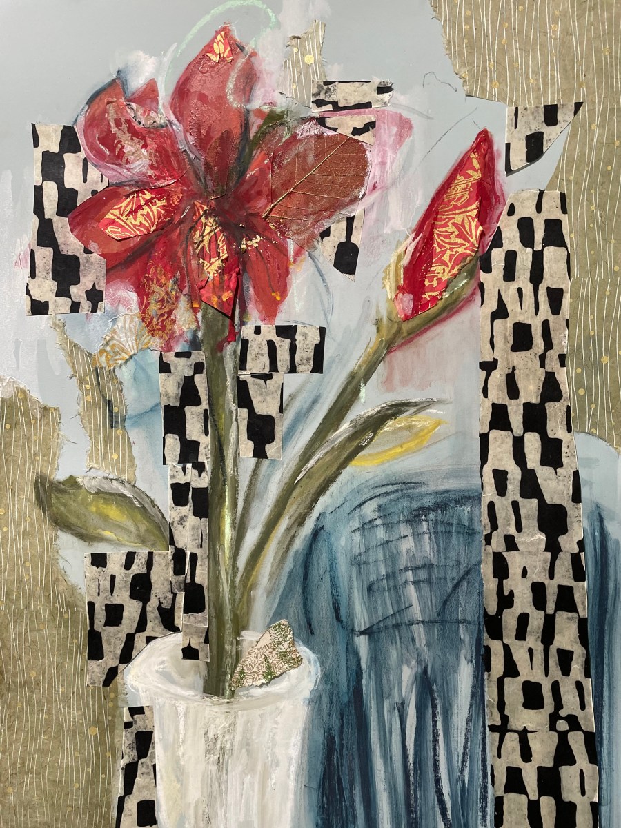 Amaryllis with Checks – Carolyn Singleton